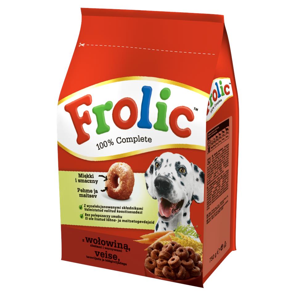 FROLIC 750g Hundetrockenfutter mit Rindfleisch, Gemüse und Getreide ...