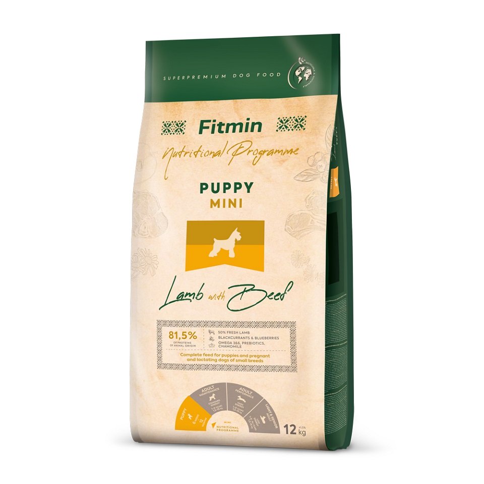 FITMIN Dog Mini Puppy Lamb&Beef 12 kg für Welpen kleiner Rassen :: Hund ...