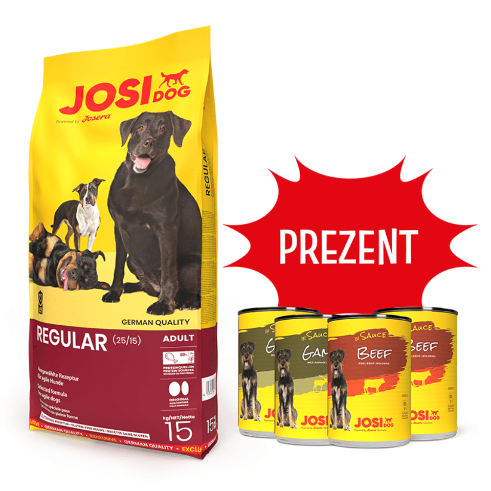 JOSERA JosiDog Regular Adult 15 kg + 4 Dosen GRATIS :: Hund ...
