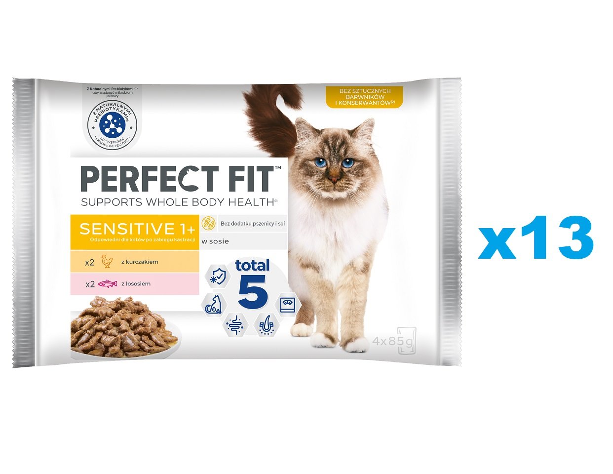 PERFECT FIT Sensitive 1+ 52x85 g : Nassfutter mit Huhn, Lachs für ...