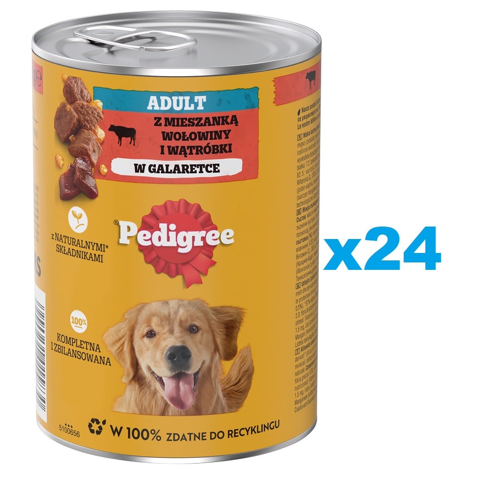 PEDIGREE Adult Dose 24x 400g: Nassvollnahrung für adulte Hunde, mit ...
