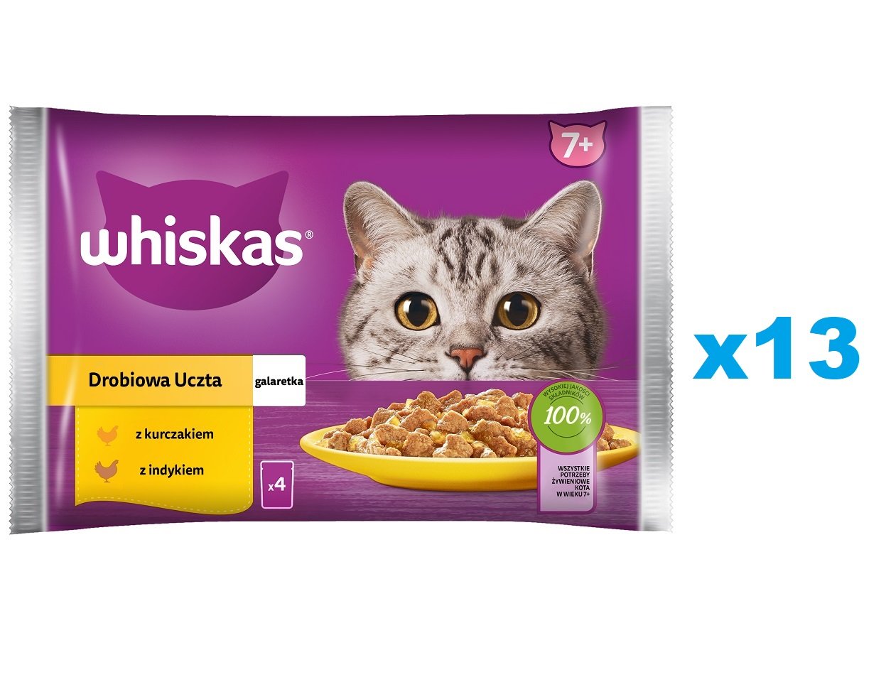 WHISKAS Senior 52x85g: Nassfutter für ältere Katzen mit Huhn und ...