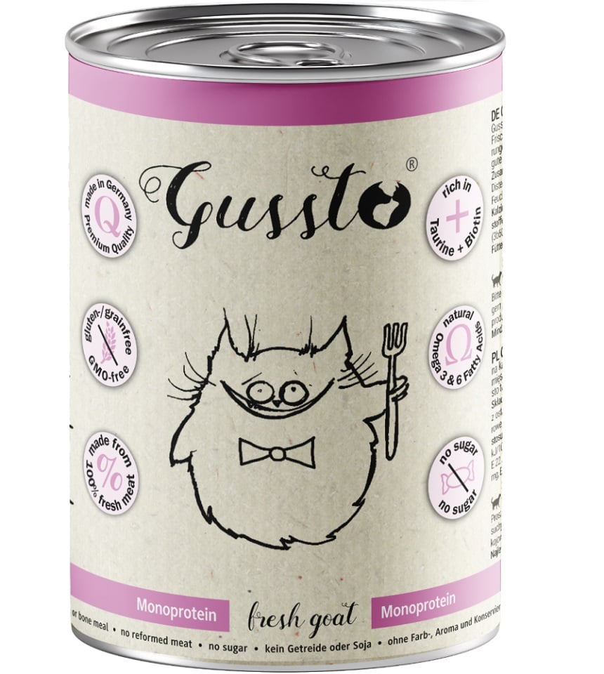 GUSSTO Cat Fresh Goat Nassfutter für Katzen mit Ziegenfleisch 400g ...